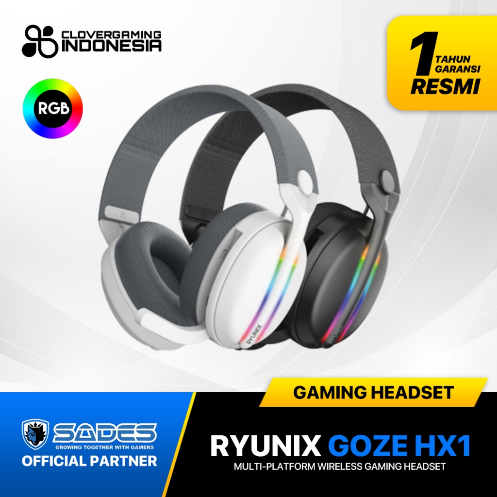 Jual Sades Ryunix Goze HX1 HX-1 Wireless Gaming Headset Bluetooth Tri ...