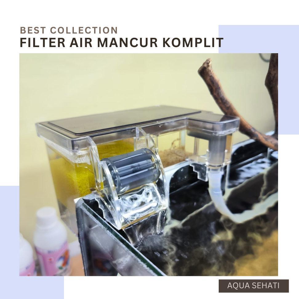 Jual FILTER AIR TERJUN AKUARIUM KOMPLIT SET POWER HEAD + HANGING FILTER ...