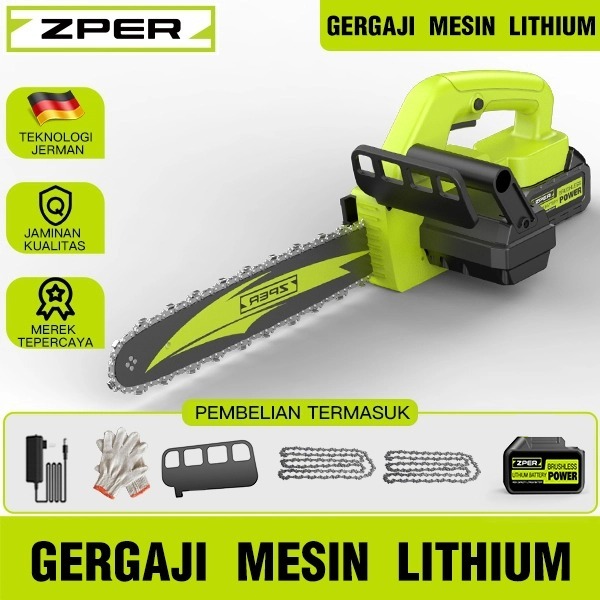 Jual ZPER Cordless Chainsaw Gergaji Mesin Lithium Gergaji Rantai ...