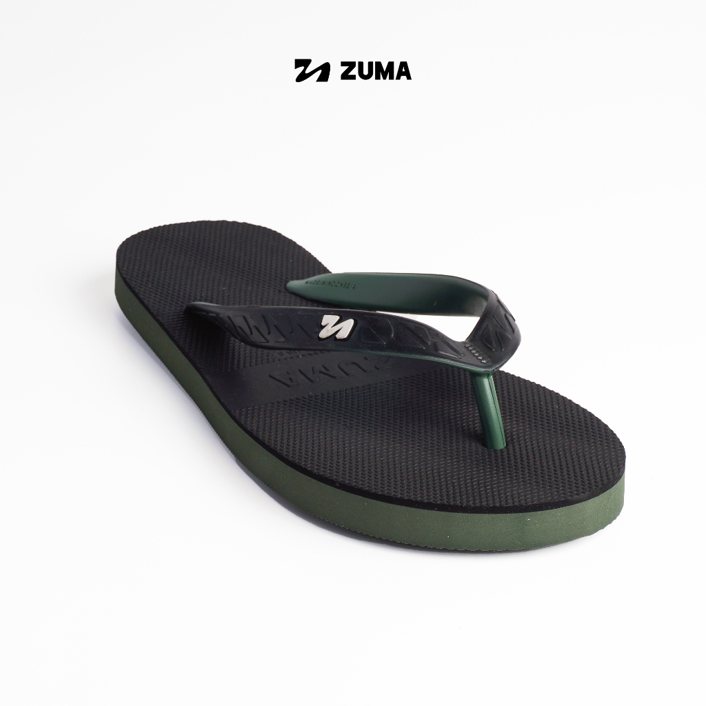 Jual Zuma Men Black Series 9 Army, Sandal Jepit Pria Karet Polos, Hitam ...