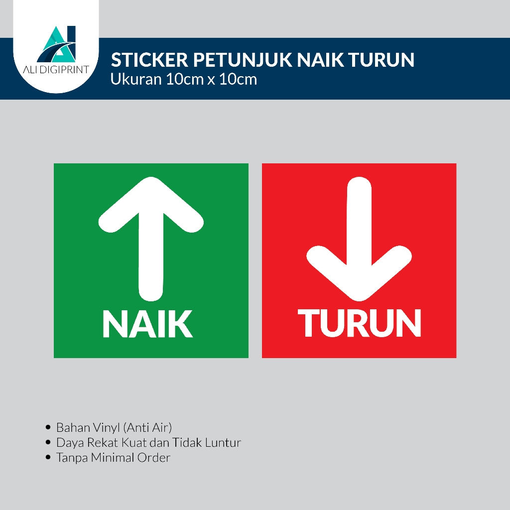 Jual Stiker Naik Turun / Stiker Arah Panah / stiker tanda panah naik ...
