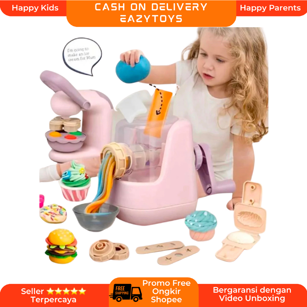 Jual Clay Mainan Dream Clay Ice Cream Machine Noodle Burger Machine ...