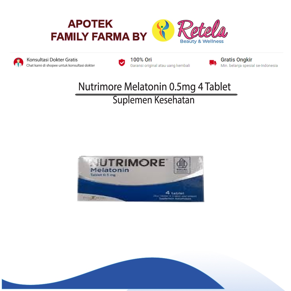Jual Nutrimore Melatonin 0.5mg 4 Tablet | Shopee Indonesia