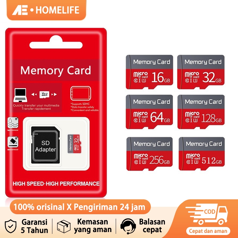 Jual AE【100% ORI】 Memory Card 16/32/64/128/256/512GB 120Mbps Memori ...