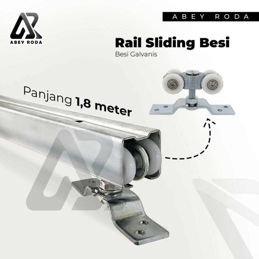 Jual Rail Sliding Besi Galvanis (1.8 Meter)/ Rel Pintu Geser / 1 Set Komplit | Shopee Indonesia