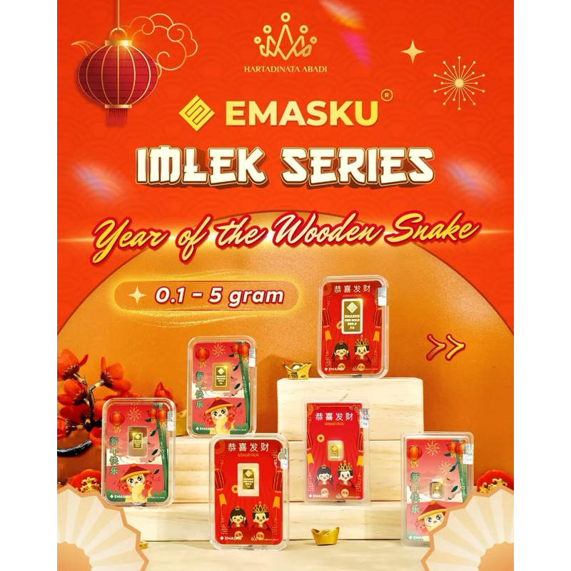 Jual Logam Mulia Emasku Hartadinata 24K edisi Imlek Shio Ular - CNY ...