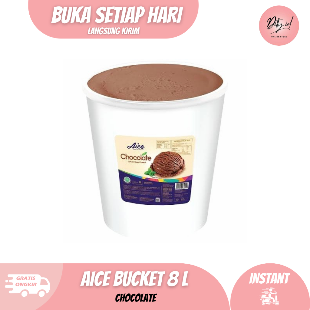 Jual AICE Ice Cream Bucket 8 Liter - Chocolate (Es Krim Ember Coklat) | Shopee Indonesia