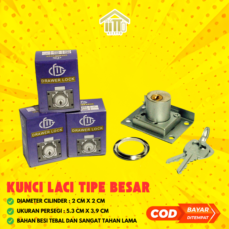 Jual KUNCI LACI LEMARI MEREK FIT / KUNCI LEMARI MODEL 808 BESAR / KUNCI ...