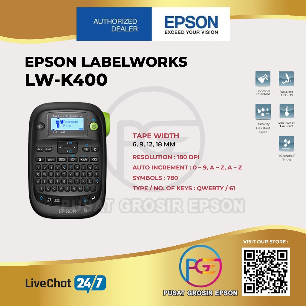 Jual Printer Label Epson LabelWorks LW-K400 LW K-400 LW K400 LW K400 ...