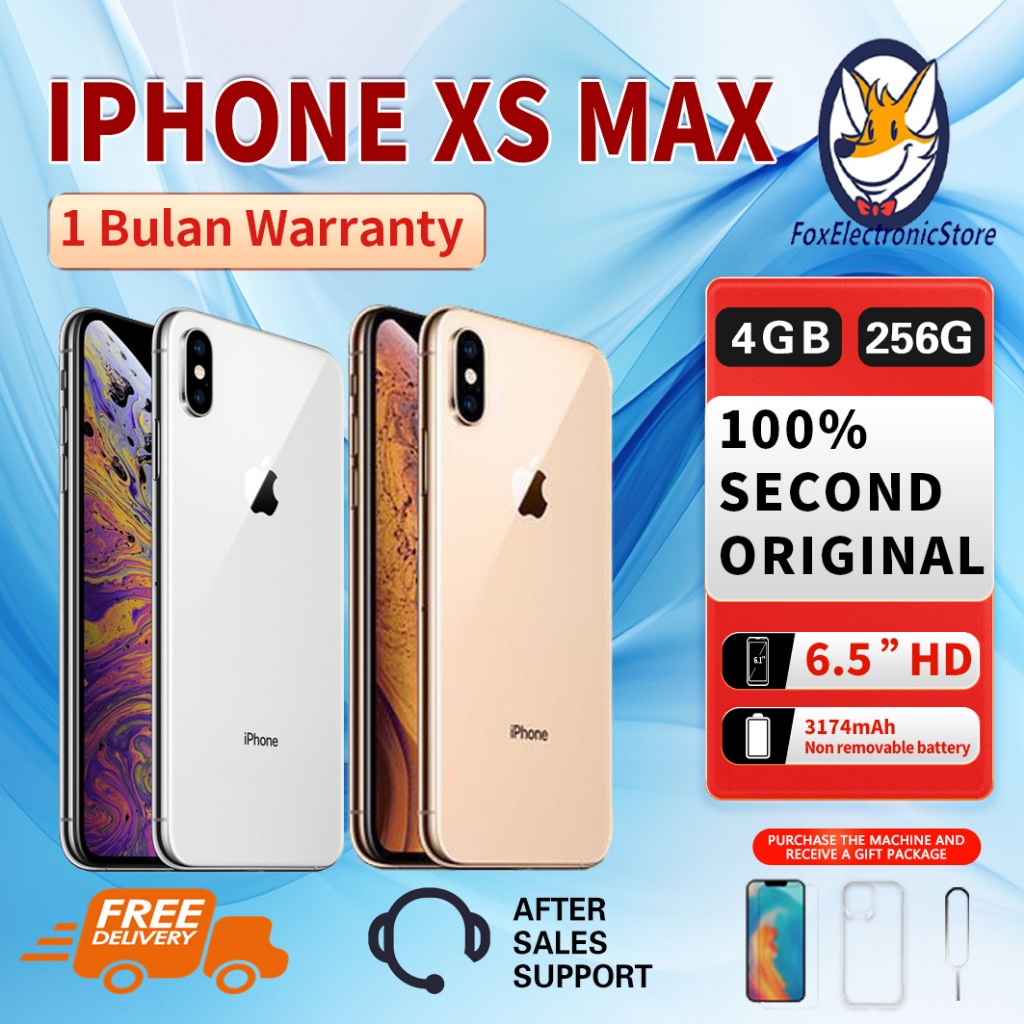 Jual iPhone Xs Max 256GB Second Original100% EX-INTER 6.5"OLED Fullset ...