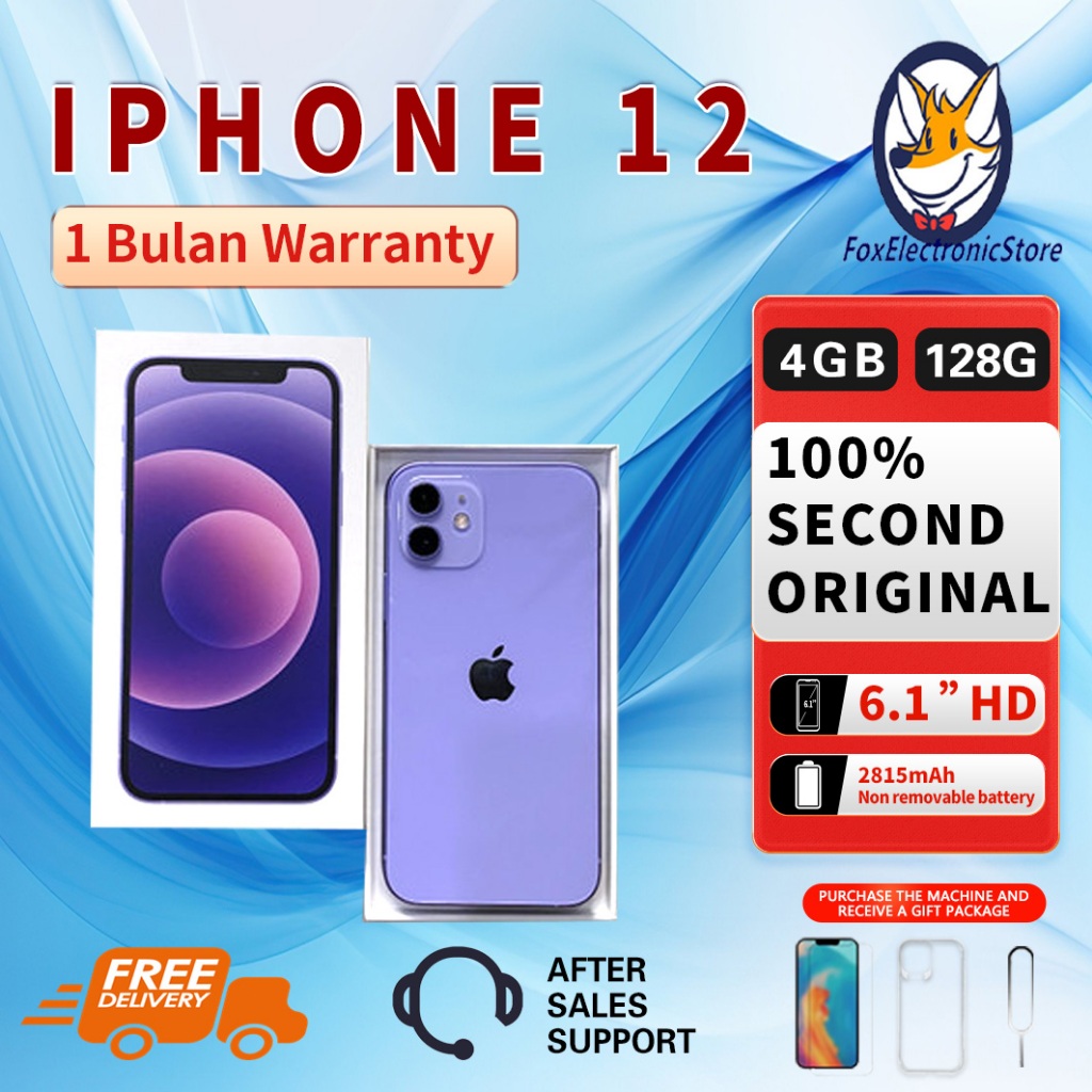 Jual iPhone 12 128GB Second Bekas Original100% EX-INTER 6.1“OLED-Ori Fullset Mulus Like New ...