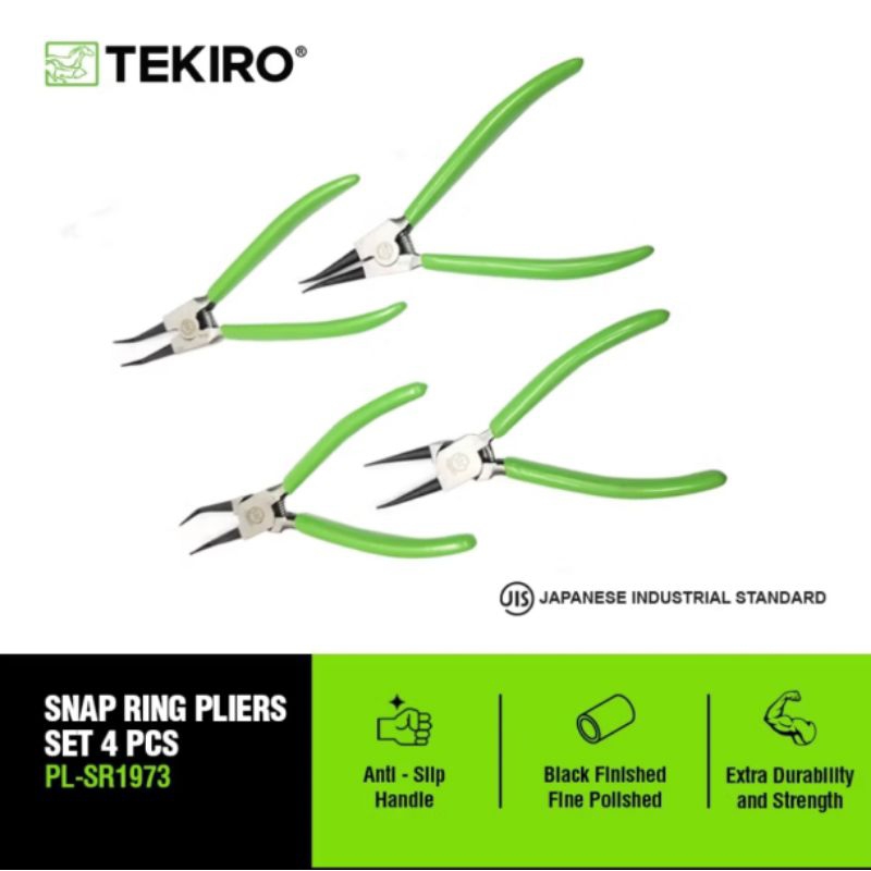 Jual TEKIRO snap ring pliers set 4pcs 7inch tang circlip ORIGINAL ...
