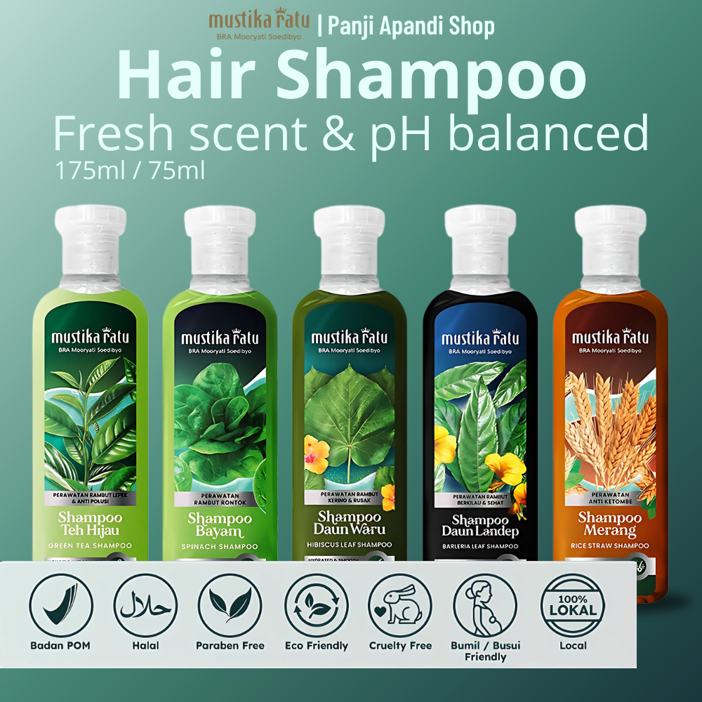 Jual Mustika Ratu Shampoo 175ml Bayam, Merang, Daun Waru, Daun Landep ...