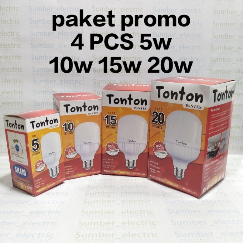 Jual lampu bohlam LED TONTON PAKET MURAH / HEMAT / PROMO 4 PCS | Shopee ...
