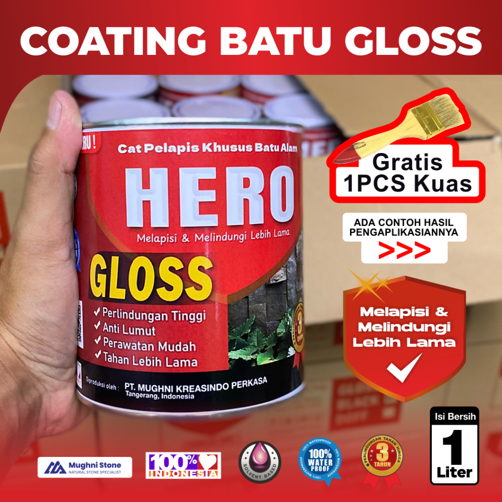 Jual HERO Coating Cat Khusus Pelapis Batu Alam - GLOSS | Shopee Indonesia
