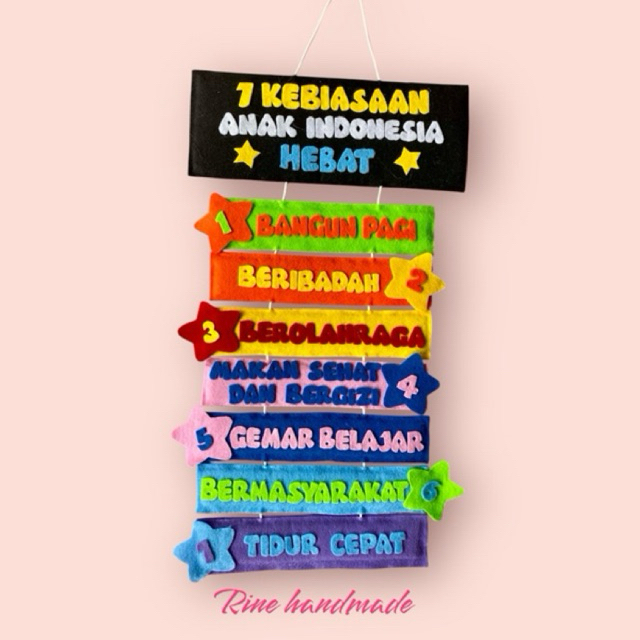 Jual Hiasan dinding 7 kebiasaan anak hebat boleh custom tulisan hiasan kelas hiasan sekolah ...