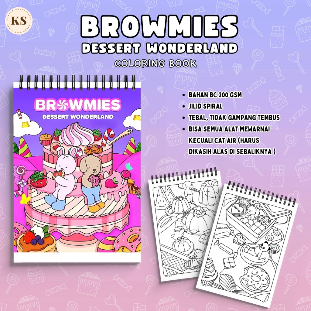 Jual BROWMIES DESSERT WONDERLAND Comfy Coloring Book Cozy For Kids And ...