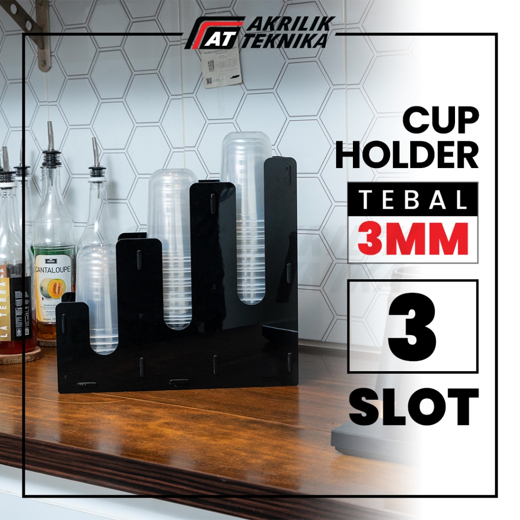 Jual Rak Paper Cup 3 Slot / Dispenser Organizer Cafe / Rak Kopi Akrilik ...