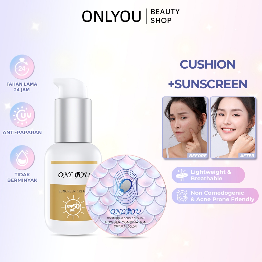 Jual ONLYOU Double Coverage Air Cushion 2in1 Cushion Foundation ...