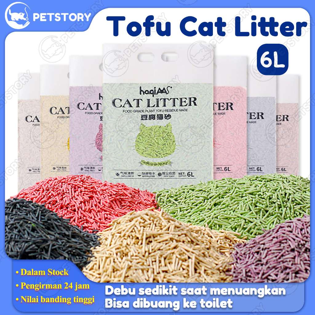 Jual MASTER Pasir Kucing Tofu Cat litter Harum 6L Pasir Gumpal Tofu ...