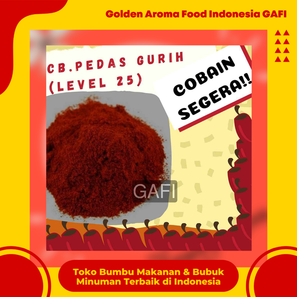 Jual GAFI Food Cabe Bubuk Pedas Asin Gurih (Level 25) 1 Kg Enak Murah ...