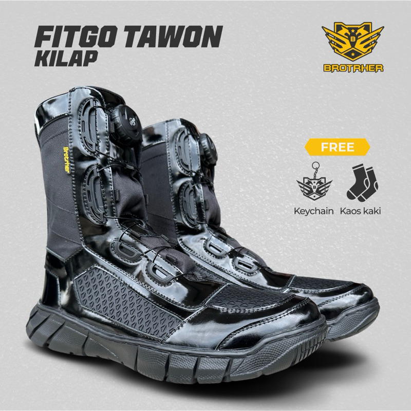 Jual BROTRHER Saga & Fitgo Tawon Kilap Sepatu Pdl Tali Putar TNI Polri ...