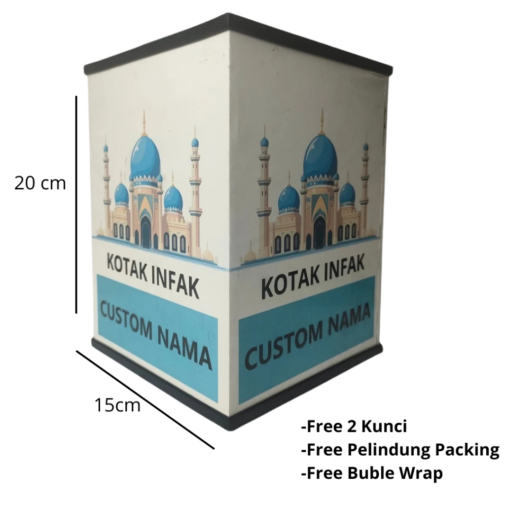 Jual Kotak Infaq Jumbo Ukuran 15x20 Kotak Amal Dengan Kunci + Celengan ...