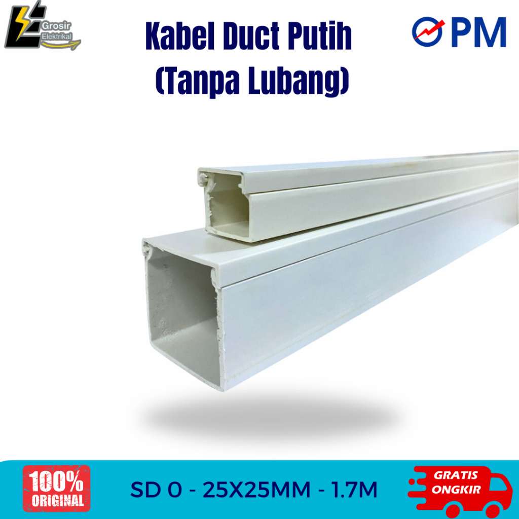 Jual KABEL DUCT/CABLE DUCT PVC TYPE SD - 0 25X25 PUTIH 1.7meter ...