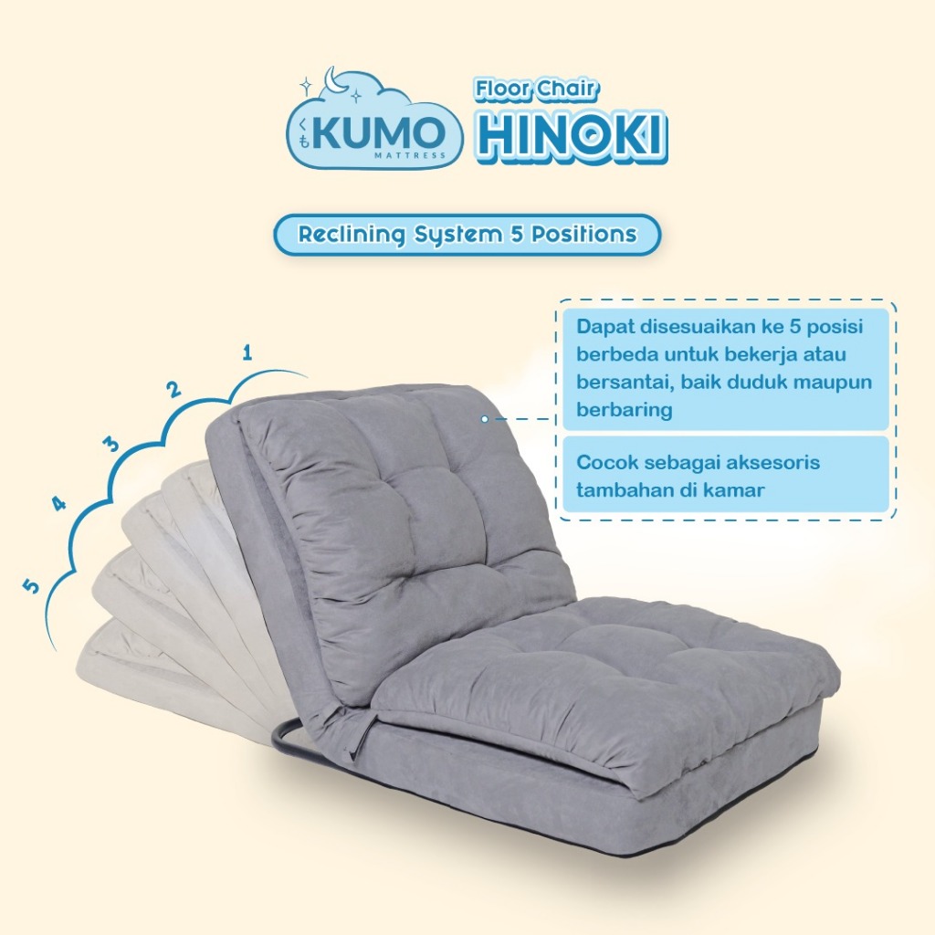 Jual KUMO Floor Chair HINOKI size 60x60 cm | Kursi Sofa Lipat Lantai ...
