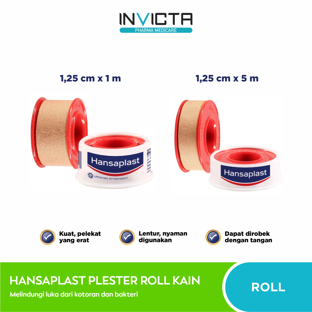 Jual Hansaplast Plester Roll Kain (1,25 cm x 1 m & 1,25 cm x 5 m) - Roll | Shopee Indonesia