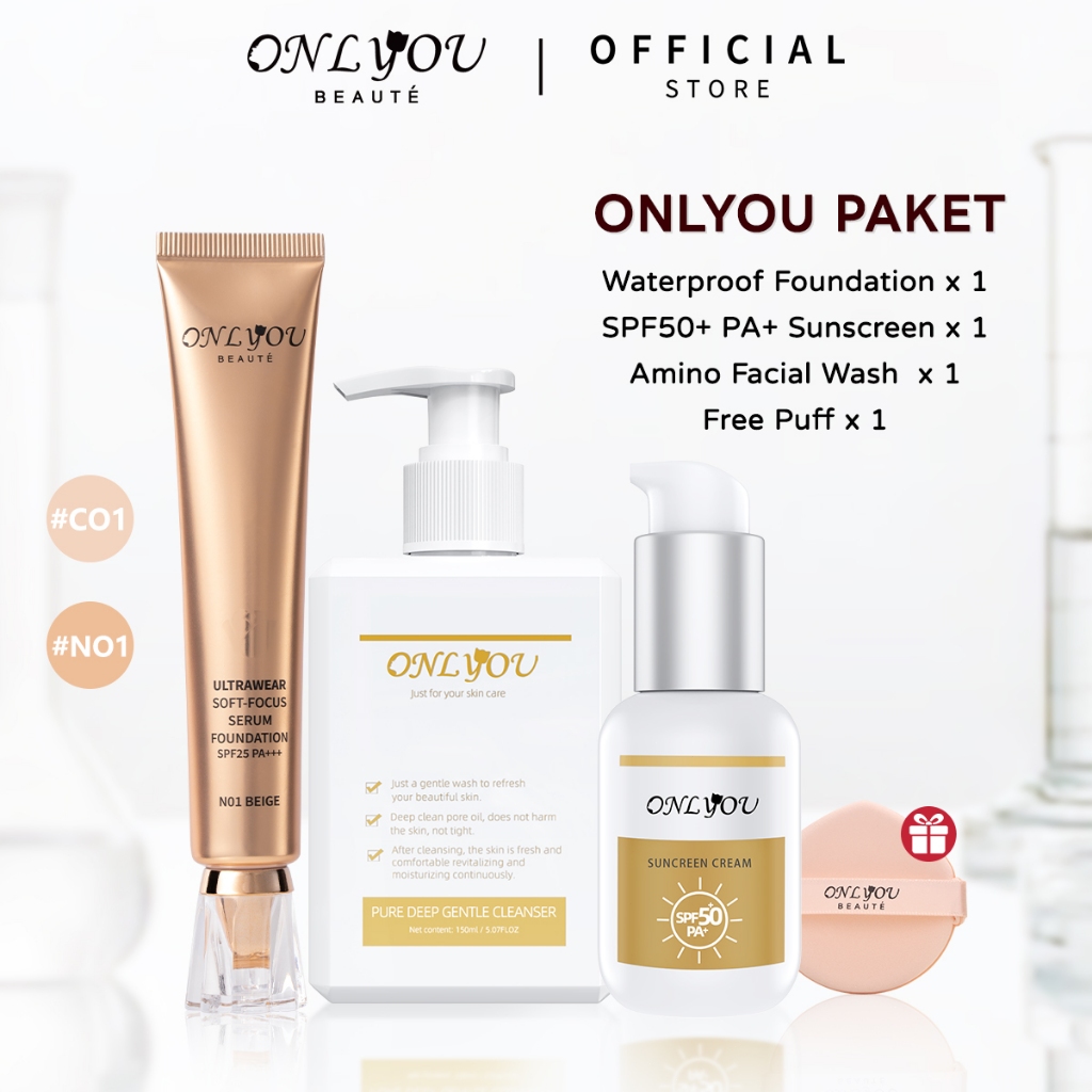 Jual ONLYOU 4-Pcs/set Sunscreen Cream SPF50+ PA+ kosmetik wajah UV ...