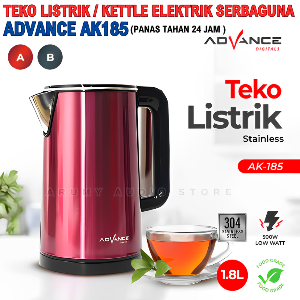 Jual Advance Electric Kettle/Teko Listrik 1.8 Liter Ak-185 Advance Ak ...