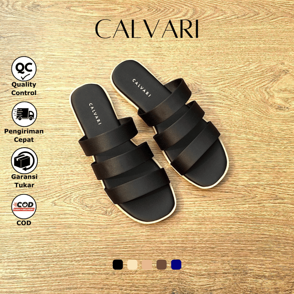 Jual CALVARI - ALEXXA Sandal Wanita Korea Teplek Casual Kekinian Size ...