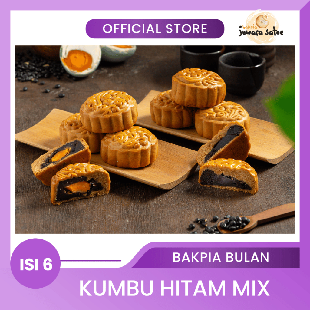 Jual BAKPIA JUWARA SATOE [ Isi 6 ] Bakpia Bulan Kumbu Hitam Mix - Oleh ...