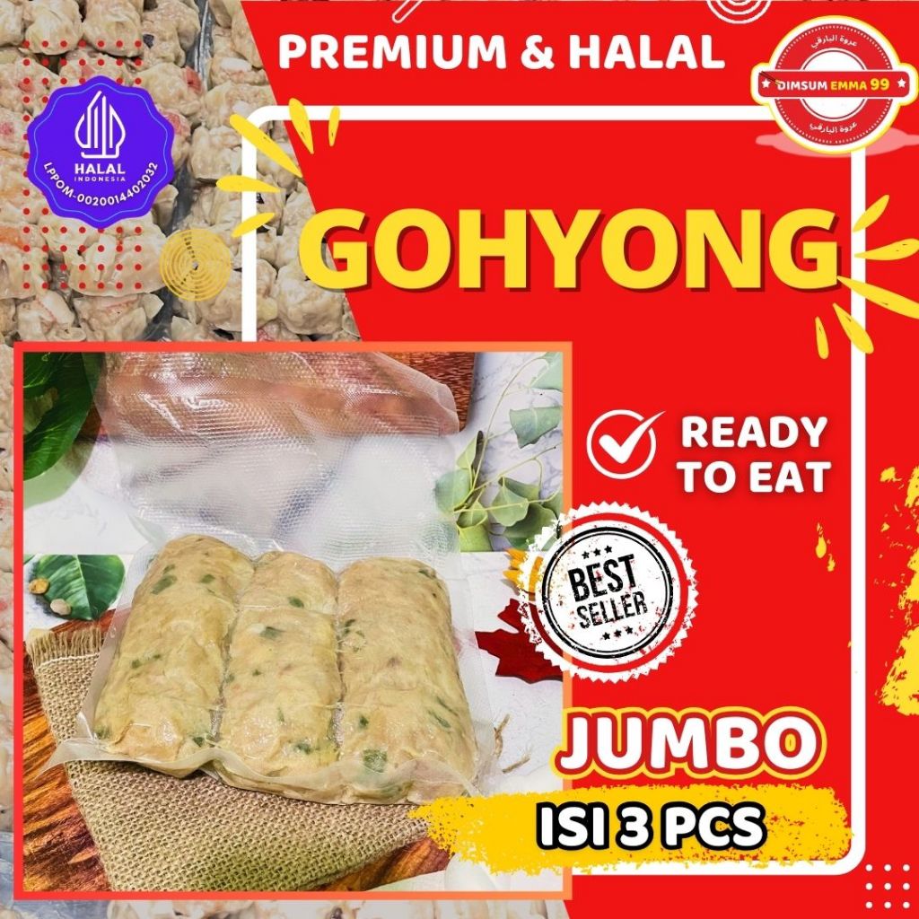 Jual NEW PRODUK!! Lumpia Gohyong JUMBO Premium Halal Isi 3 PCS | Shopee ...