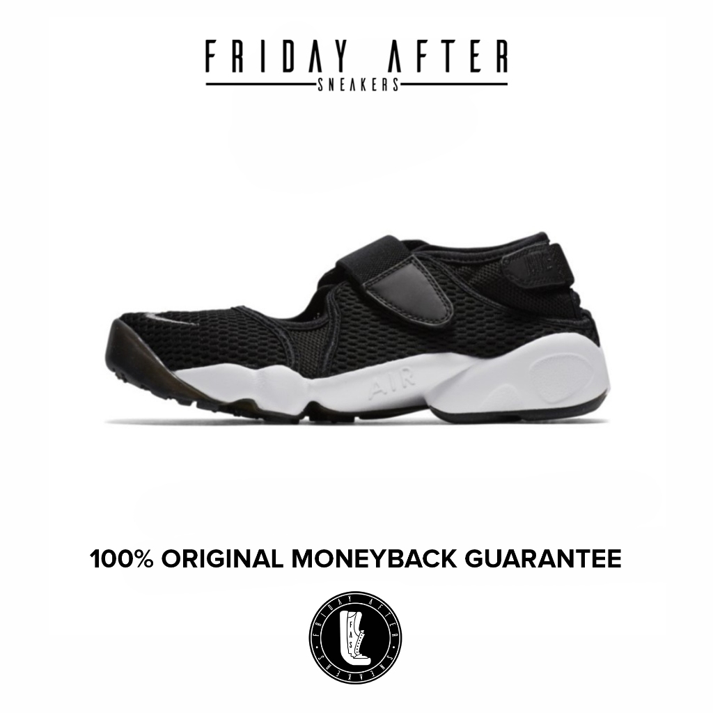 Jual Sepatu Sneakers Wanita Nike Air Rift Breathe Black White Womens ...