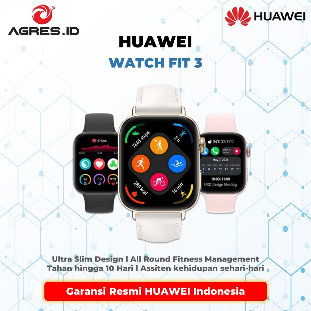 Jual HUAWEI Watch Fit 3 Smartwatch Fit3 Ultra Slim Jam Tangan Digital ...