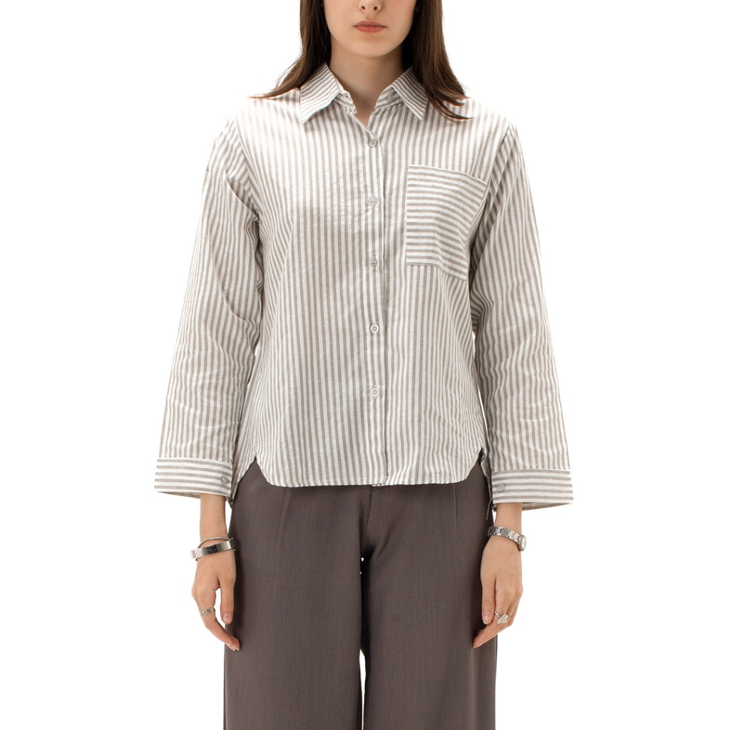 Jual Akaye - Kemeja Katun Lengan Panjang Eliza | Shopee Indonesia