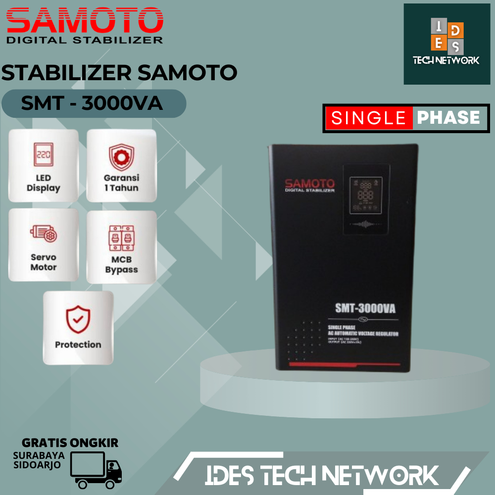 Jual Stabilizer Samoto SMT 3000VA Single Phase Servo Motor Stavolt ...