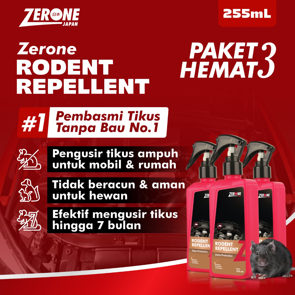 Jual Pengusir Tikus Anti Tikus Rodent Repellent 255 ml Zerone Japan ...