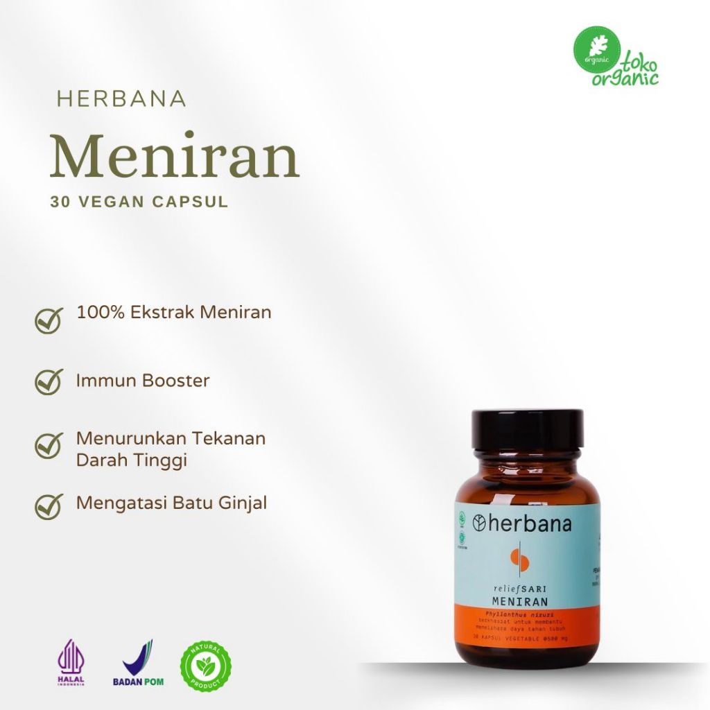 Jual Herbana Relief Sari Meniran (30 VCaps) Meniran Kapsul untuk ...
