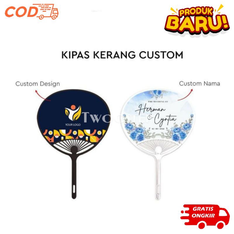 Jual Kipas Tangan Kerang Custom Desain Murah Twoostep | Shopee Indonesia