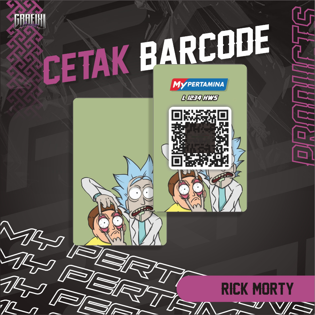 Jual CETAK BARCODE MY PERTAMINA KARTU PVC TEMA RICK MORTY CUSTOM 2 SISI ...