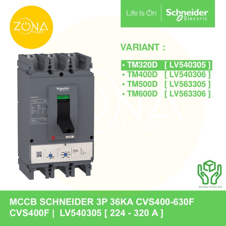 Jual MCCB SCHNEIDER EASYPACT CVS400F 3P 320A 36KA TMD TM320D LV540305 | Shopee Indonesia