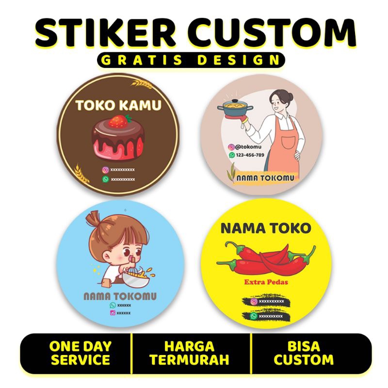 Jual STIKER CUSTOM / STICKER LOGO / STIKER MAKANAN/ STIKER PRODUK ...
