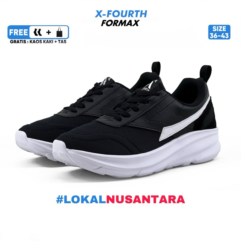 Jual X-Fourth ForMax Black White - Sepatu Trainer Olahraga Daily ...