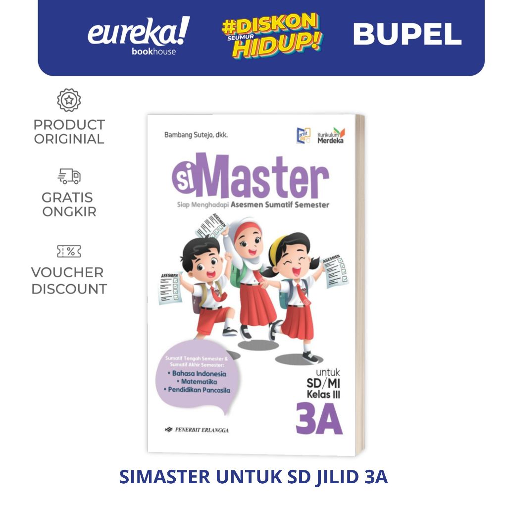 Jual BUKU ERLANGGA SIMASTER UNTUK SD/MI KELAS 3 JILID 3A/KM - KURIKULUM ...