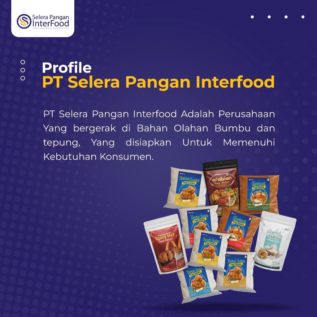 Jual Selera Pangan InterFood Tepung Fried Chicken rasa Arabian khas Timur Tengah kemasan 1kg ...