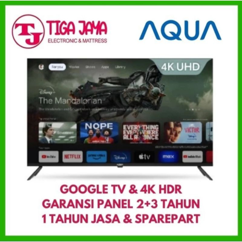 Jual AQUA AQT55K800UX LED GOOGLE TV 55 INCH 4K HDR AQUA AQT 55K800UX ...