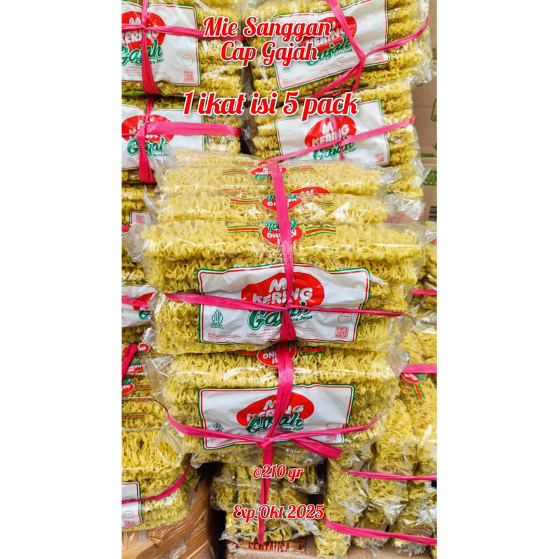 Jual MIE SANGGAN 1 IKAT ISI 5 PACK | MI KERING CAP GAJAH ISI 5 | Shopee ...